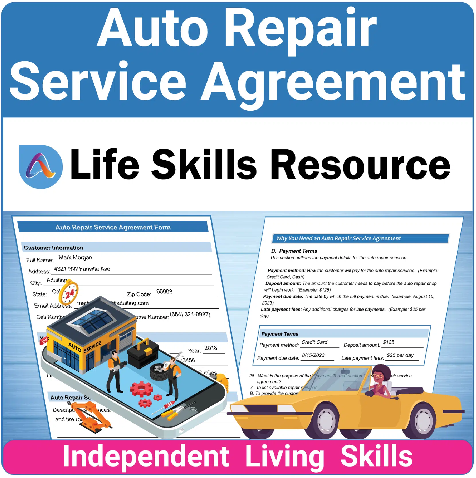 How to Complete an Auto Repair Service Agreement - Adulting Life Skills ...