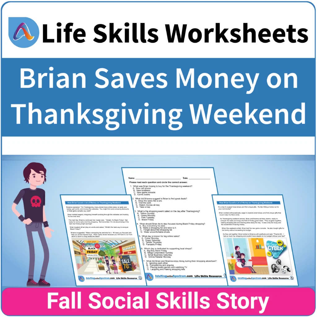 Brian Saves Money on Thanksgiving Weekend - Adulting Life Skills Resources